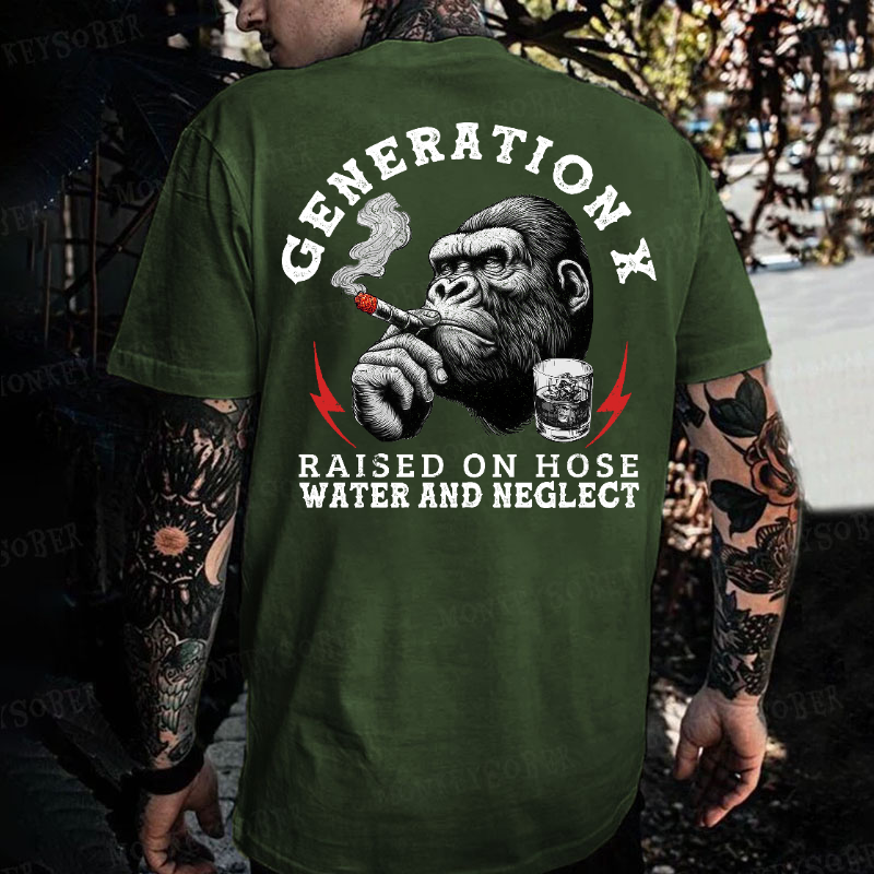 Generation X Raised On Hose Water And Neglect Monkey T-shirt