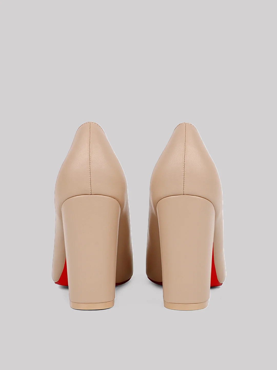 90mm Women Chunky Heels Red Bottom Shoes Comfortable Middle Block Heel ...