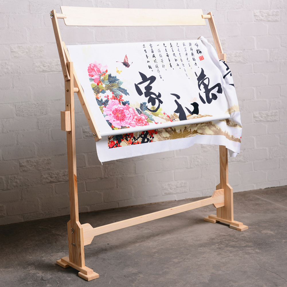 Adjustable Wooden Cross Stitch Frame Tabletop Embroidery Floor Stand (A)