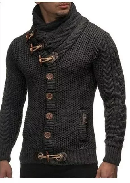 Men's Business Turtleneck Elegant Cardigan Sweater