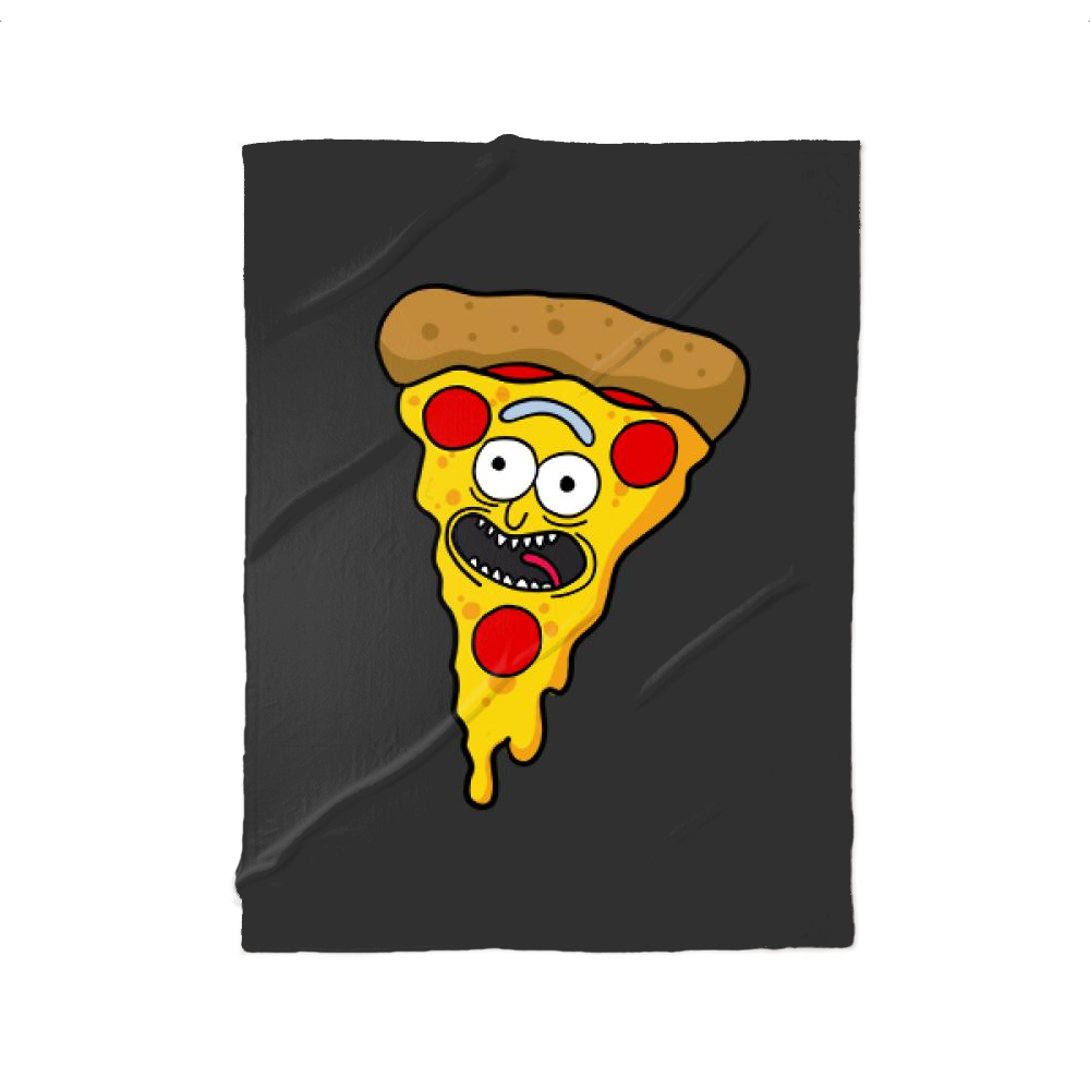 Mad Scientist Rick Turned Into Pizza, Rick And Morty Fleece Blanket