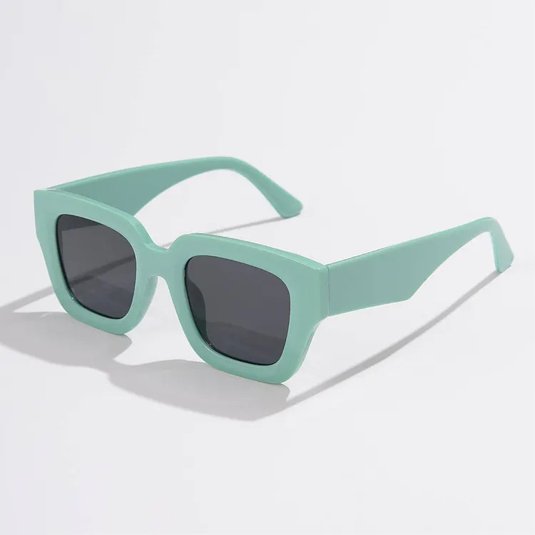 Women Men Retro Rectangle Shades Sunglasses Shade Sports Large border ...