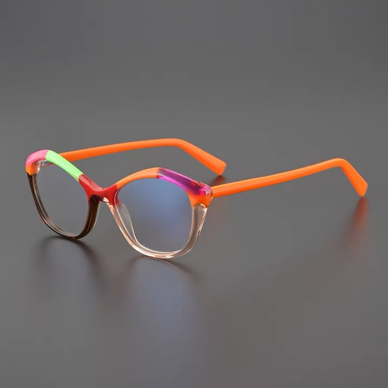 Vintage shaped glasses frames Women small frames Acetate optics colored ...