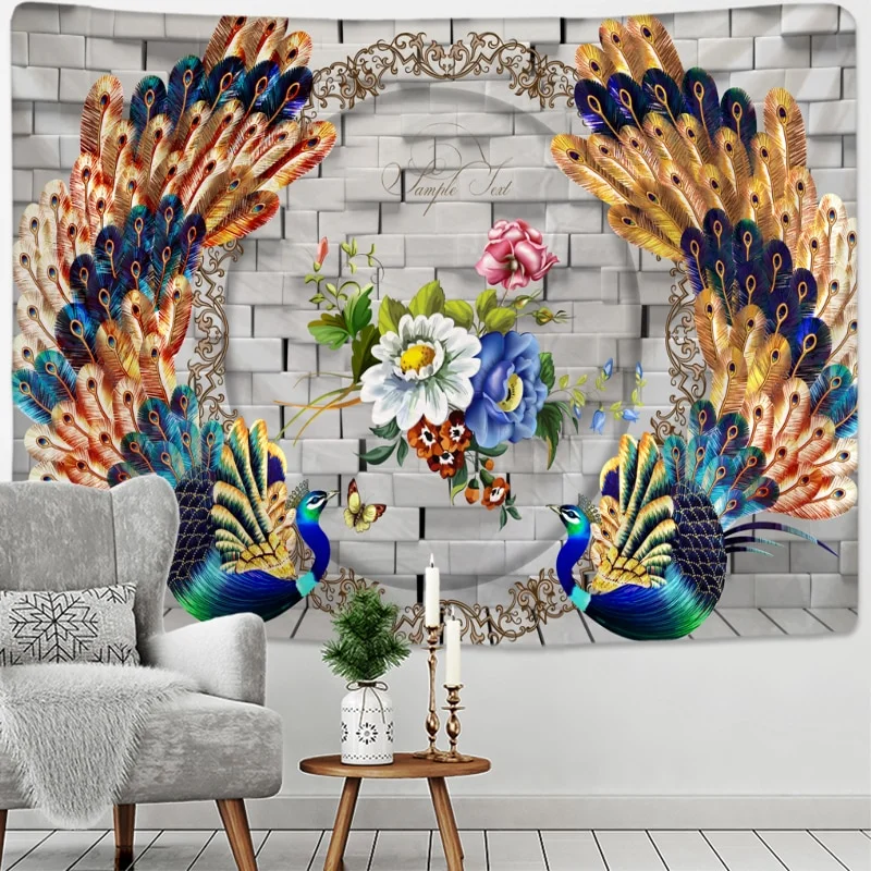 Nigikala Peacock Mural Tapestry Wall Hanging Bohemian Psychedelic ...