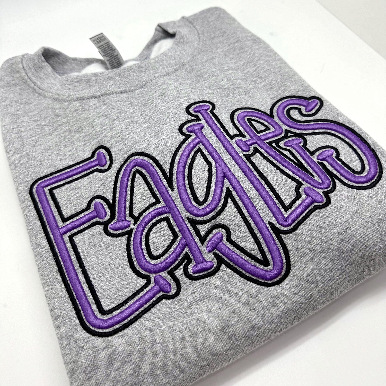Custom Cropped Double 3D Puff Embroidered Sweatshirt