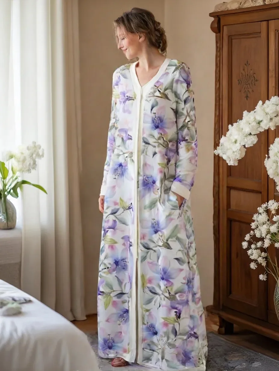 Floral Zip Robe