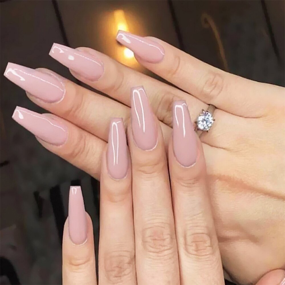 20/24pcs/Box Detachable False Nails Long Ballerina Wearable Fake Nails ...
