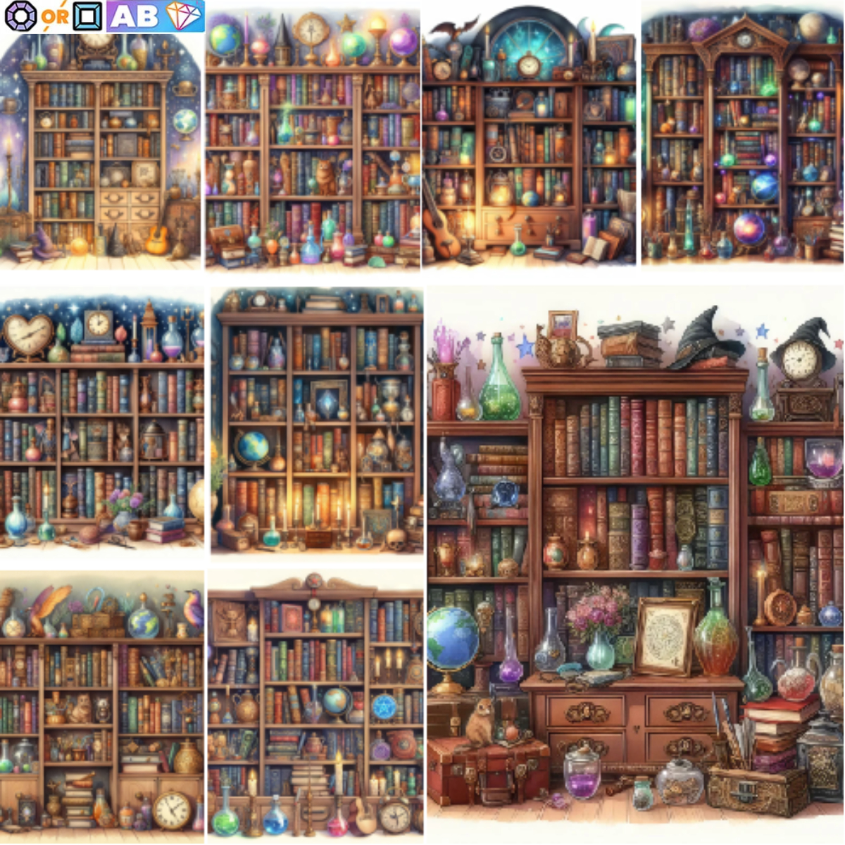 Magical Bookcase 40*50CM(Canvas) Diamond Painting