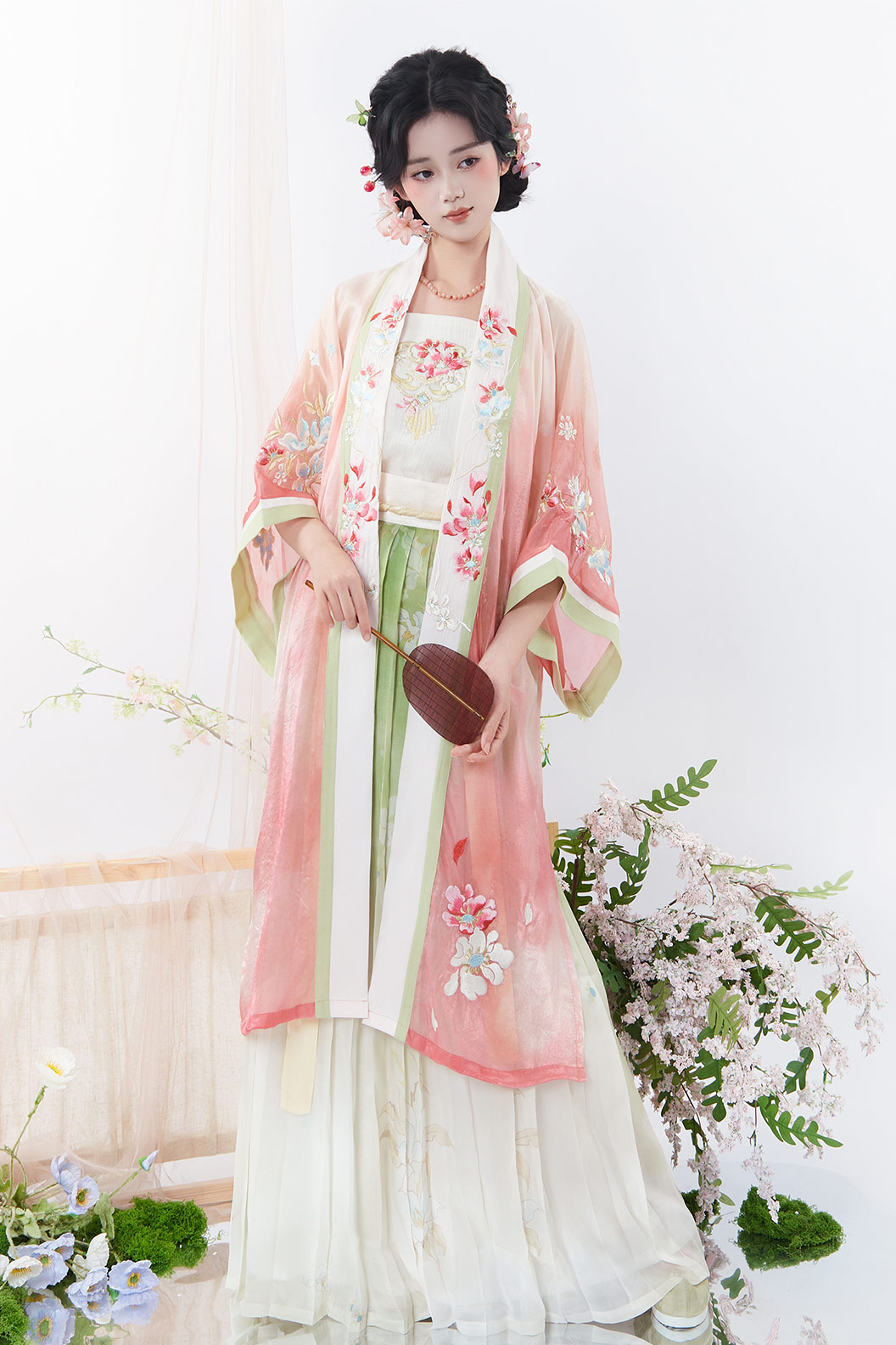 Song Dynasty Changgan Temple Peach Blossom Green Hanfu Dress ...