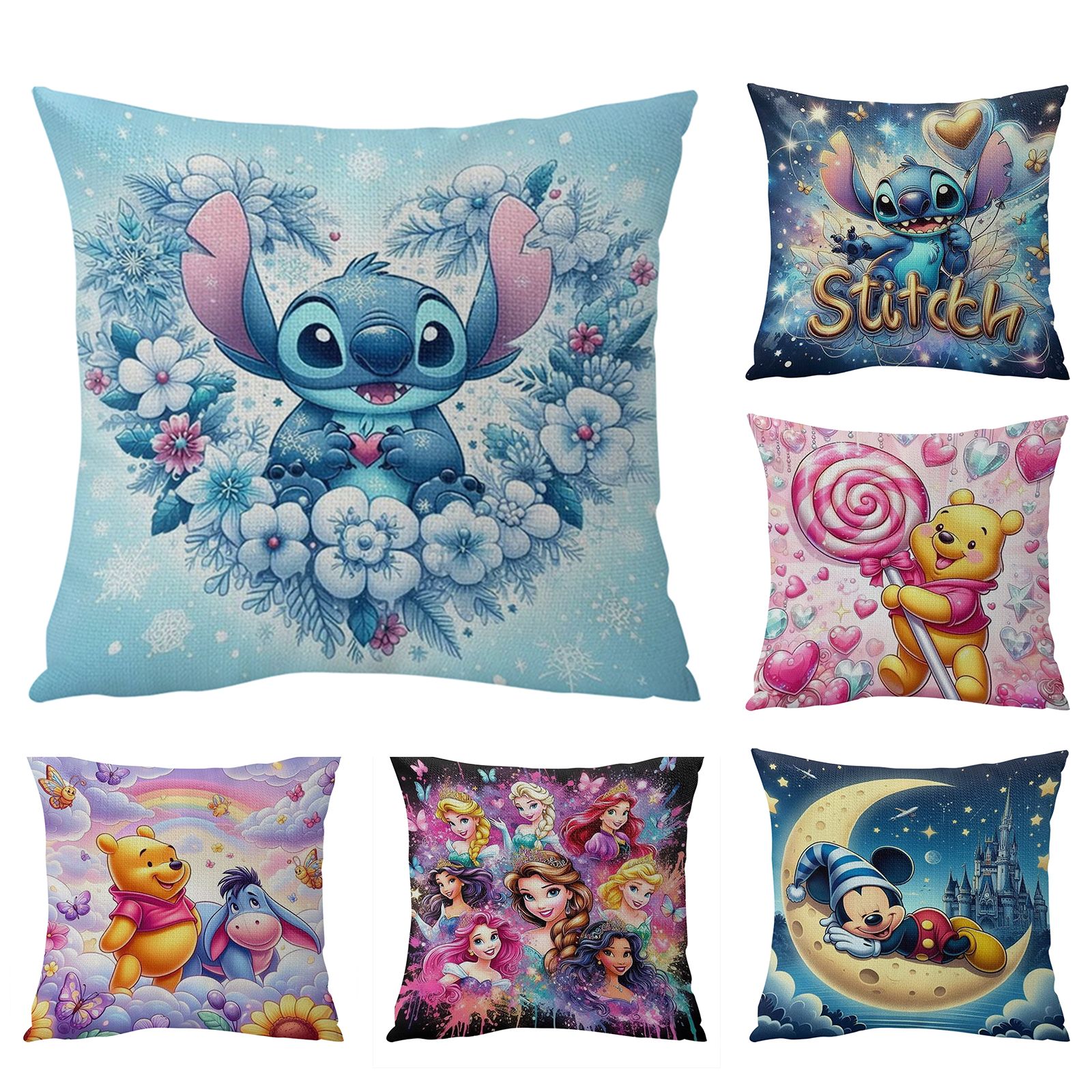Cartoon 11CT 3 Strands DIY Stamped Cross Stitch Pillow Kit 45x45cm with ...