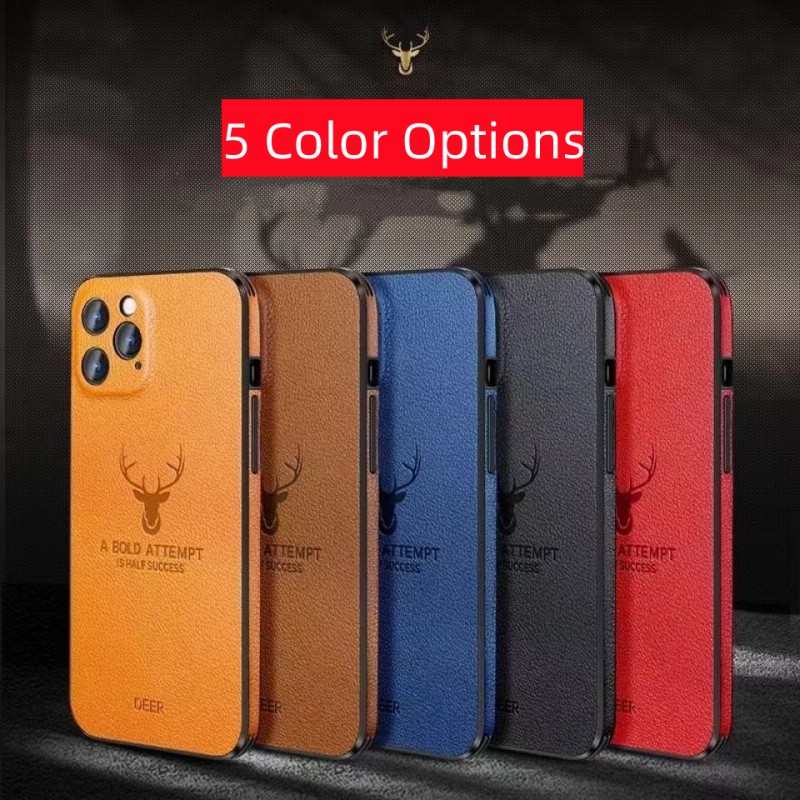 Luxury Deerskin Lens Glass Protection Shockproof Silicone Phone Case