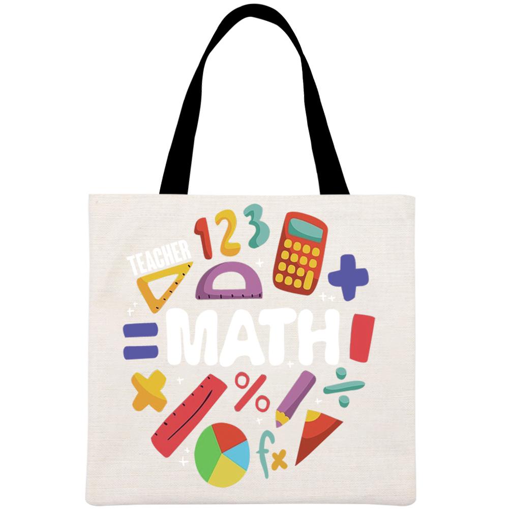 Math teacher - Large Capacity Printed Linen Bag