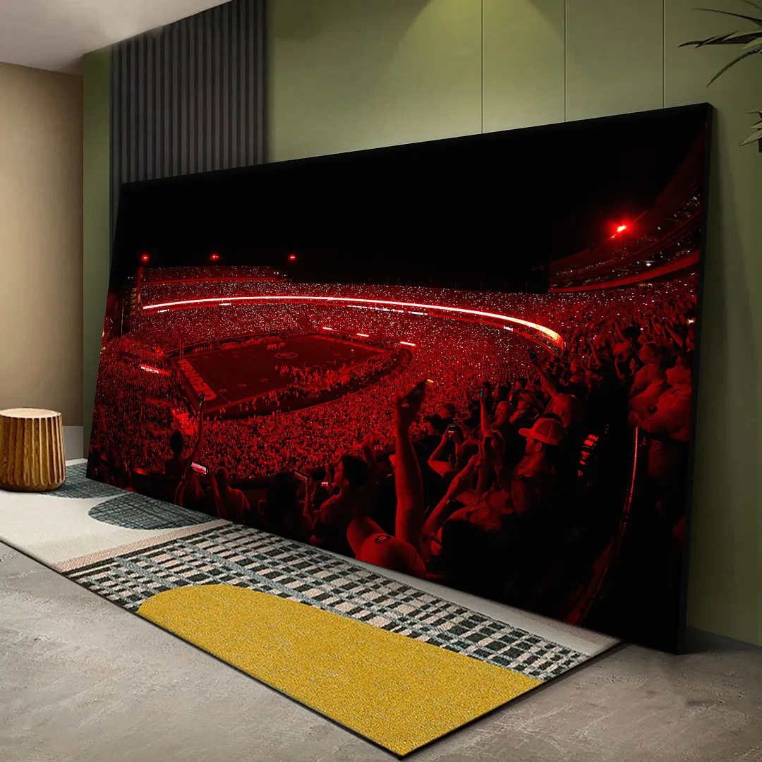 Duck Samford StadiumRed Lights Canvas Wall Art