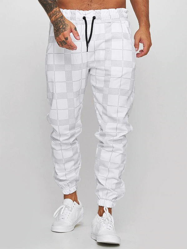 Men's Checkered Pattern Jogger Pants