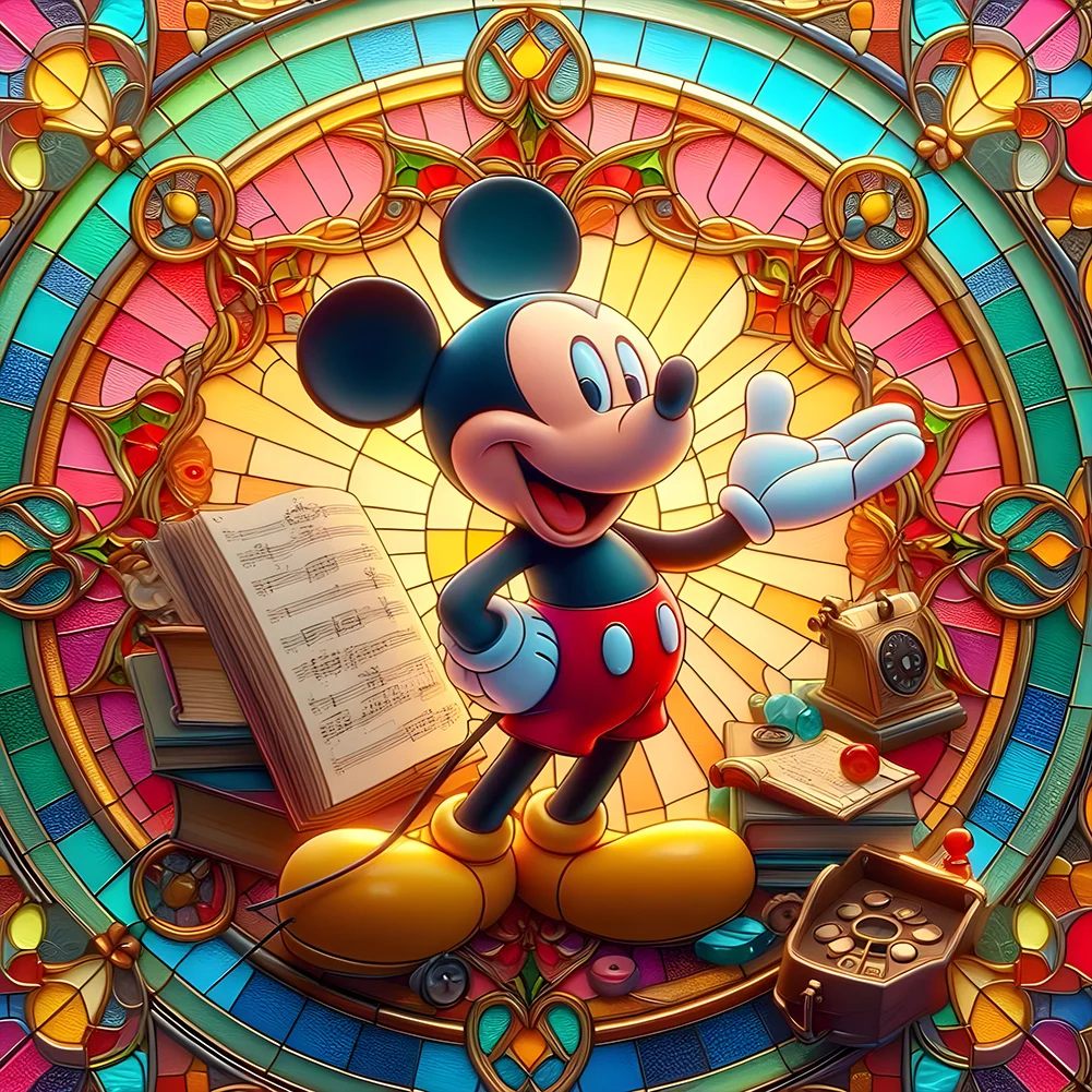 Mickey Mouse (velvet cloth) Fairy Dust Drills full round/square diamond ...