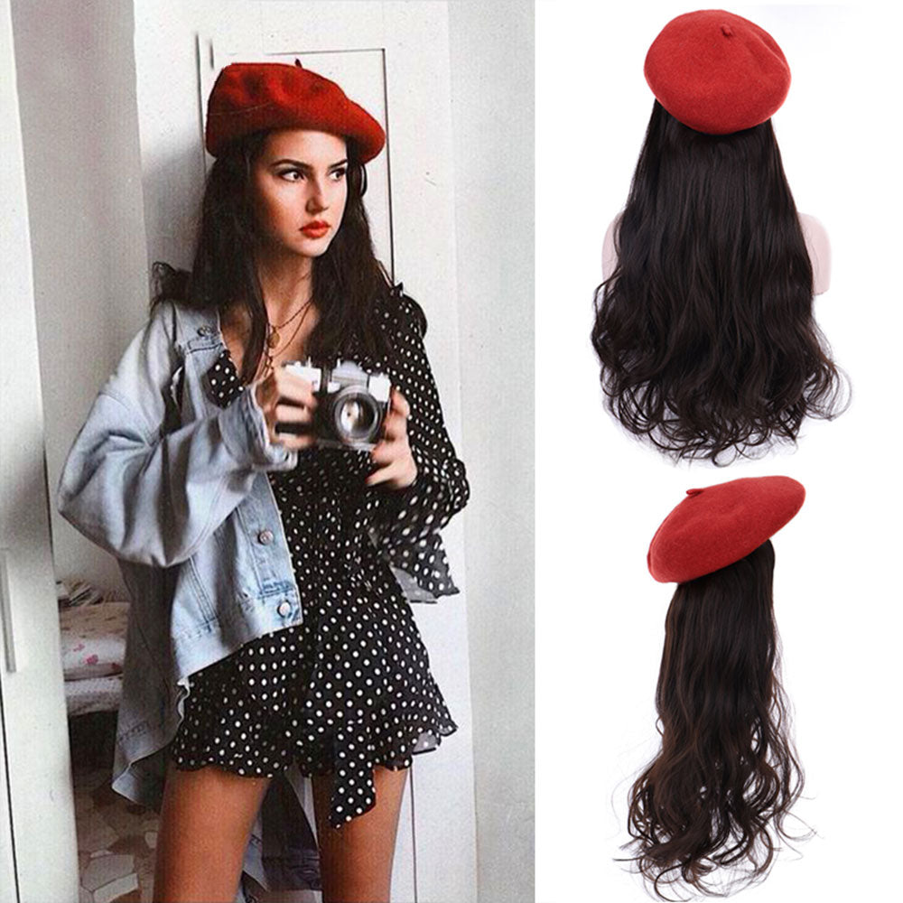 Medium Length Wavy And Straight Hair Beret Wigs