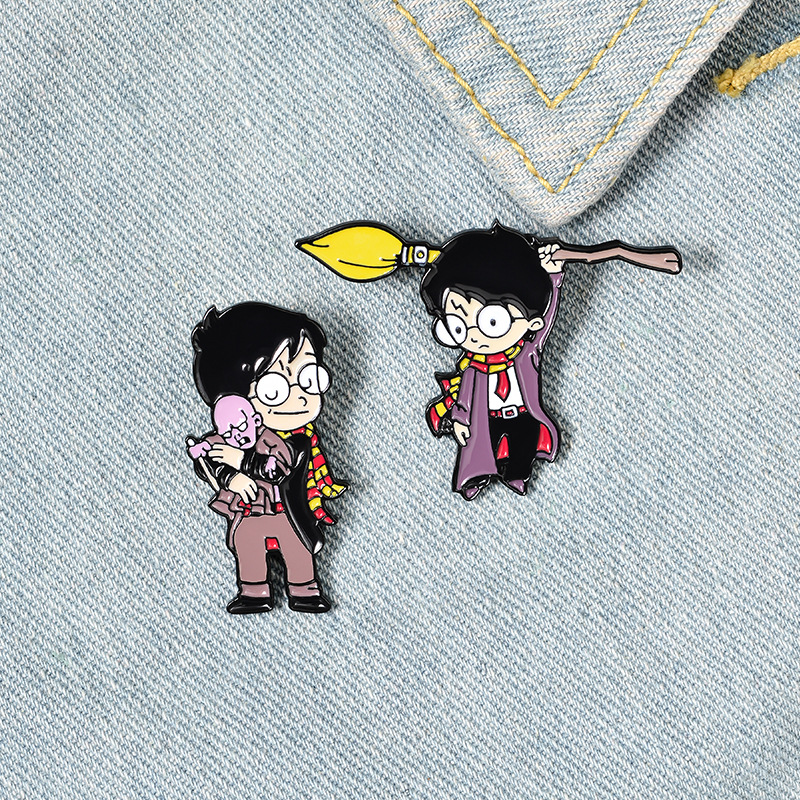 Cartoon Creative Anime Character Harry Potter Jewelry Brooch Cartoon ...