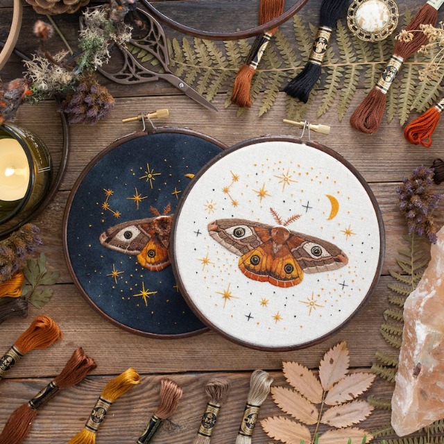 Magical Moth Friend: Hand Embroidery Kit