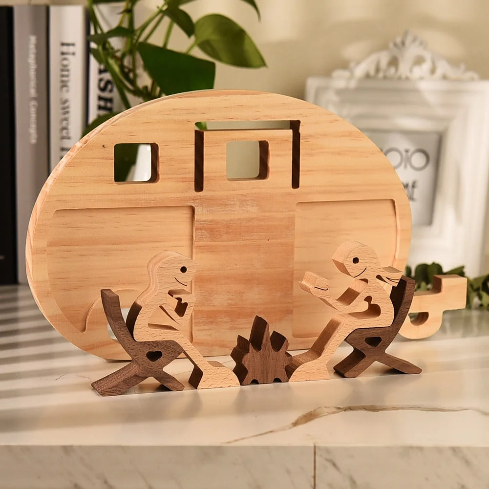 Personalized Couple RV Ornaments Wooden RV Decor Desktop Figurine Wood ...