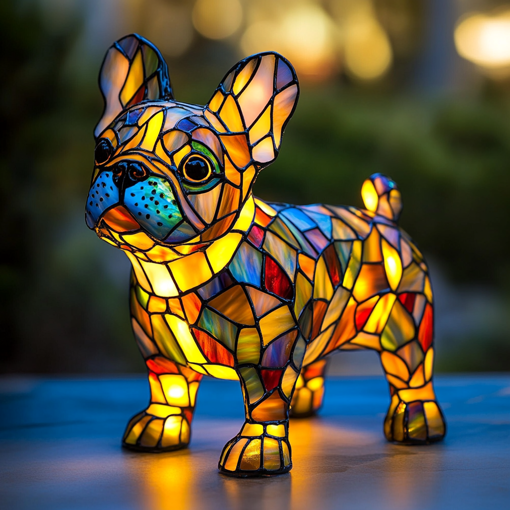 Bulldog Resin Art Lamp