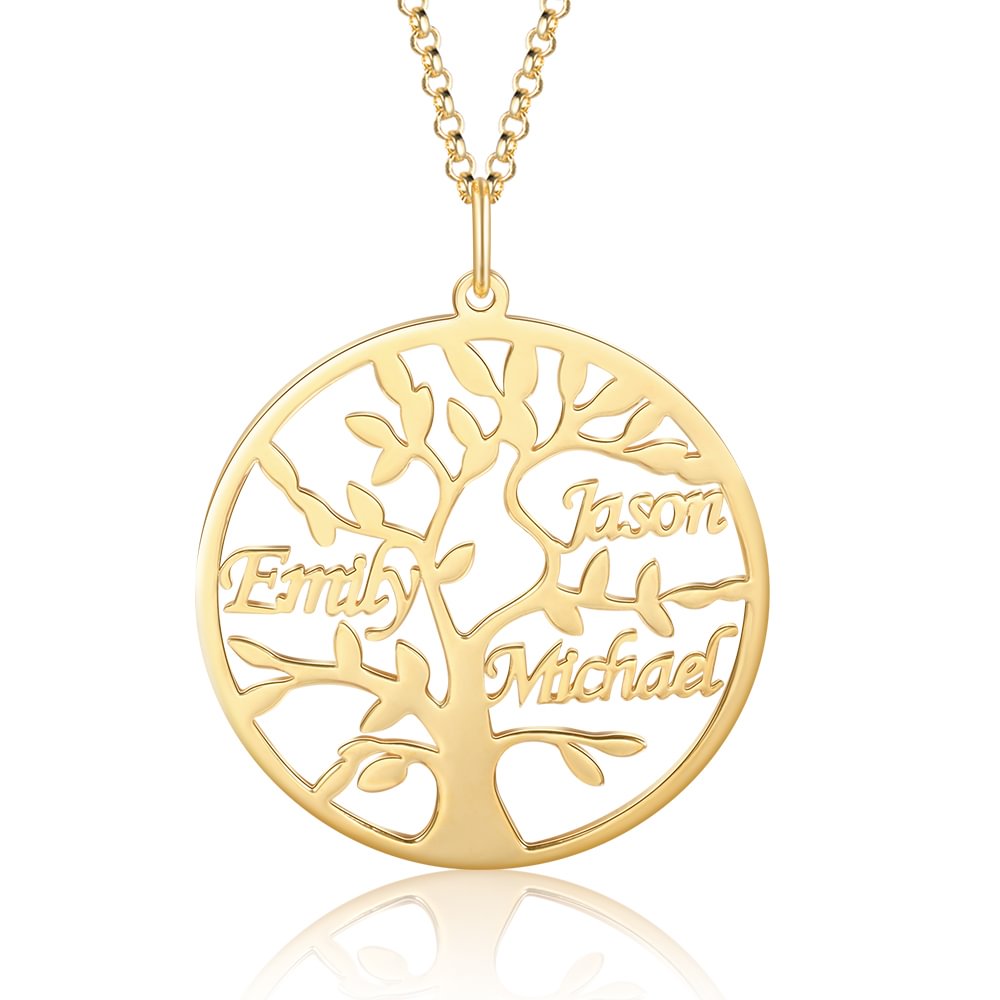 Collier Argent Arbre de vie Arbre généalogique 3 prenoms Collier Argent Arbre de vie Arbre généalogique 3 prenoms