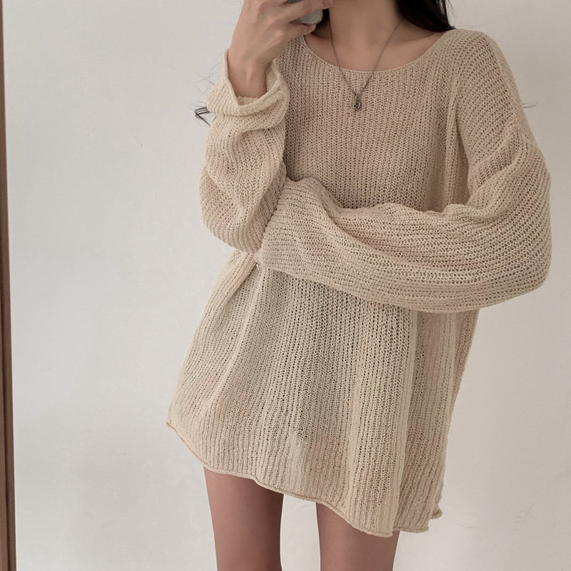 SOLID COLOR LONG SLEEVE SUN PROTECTION SMOCK TOP