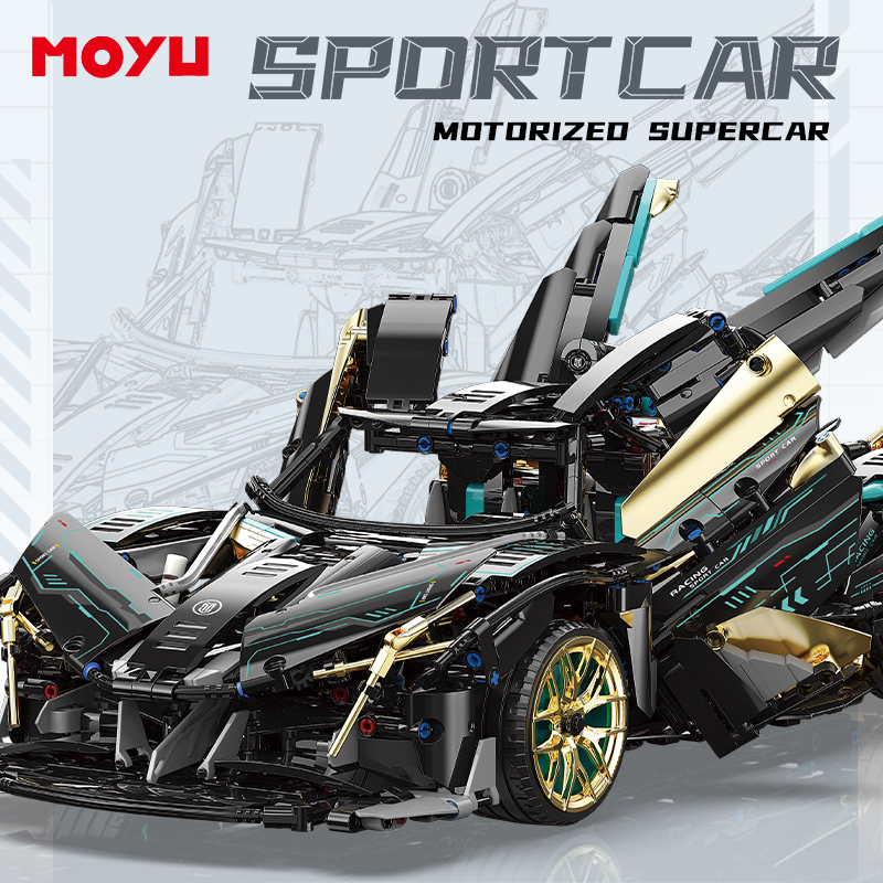 MOYU building block sports car: Apollo black gold MY88007C mobile ...