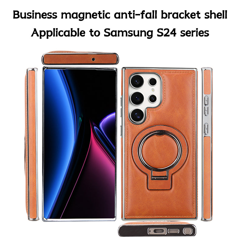For Samsung S24 series Business Magnetic Anti-fall Bracket Protective Case