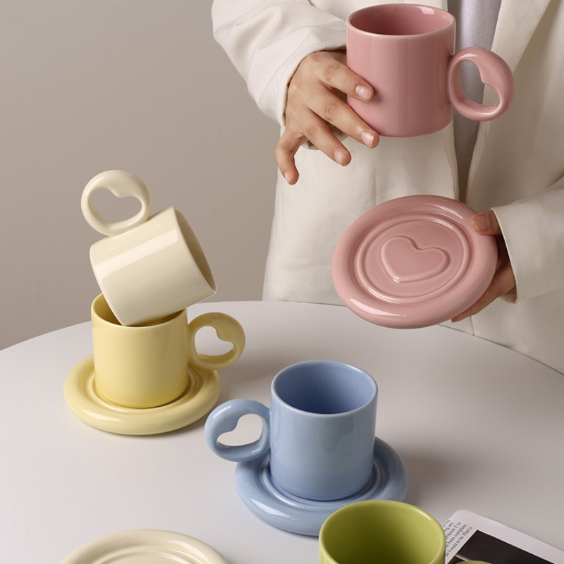 Kawaii Love Ceramic Mug Set - Heartzcore