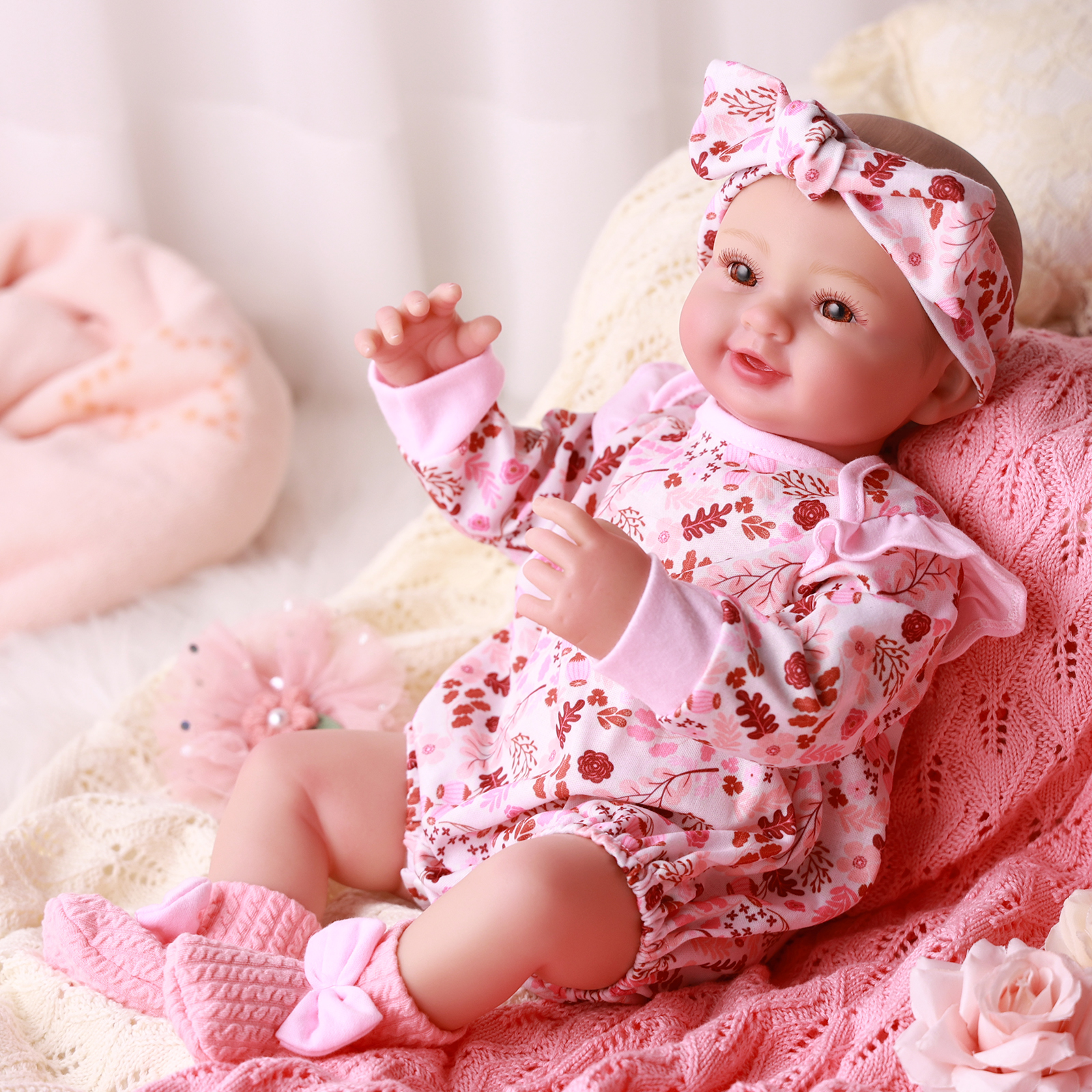 Smiling Reborn Baby Lyle 17'' Newborn Girl