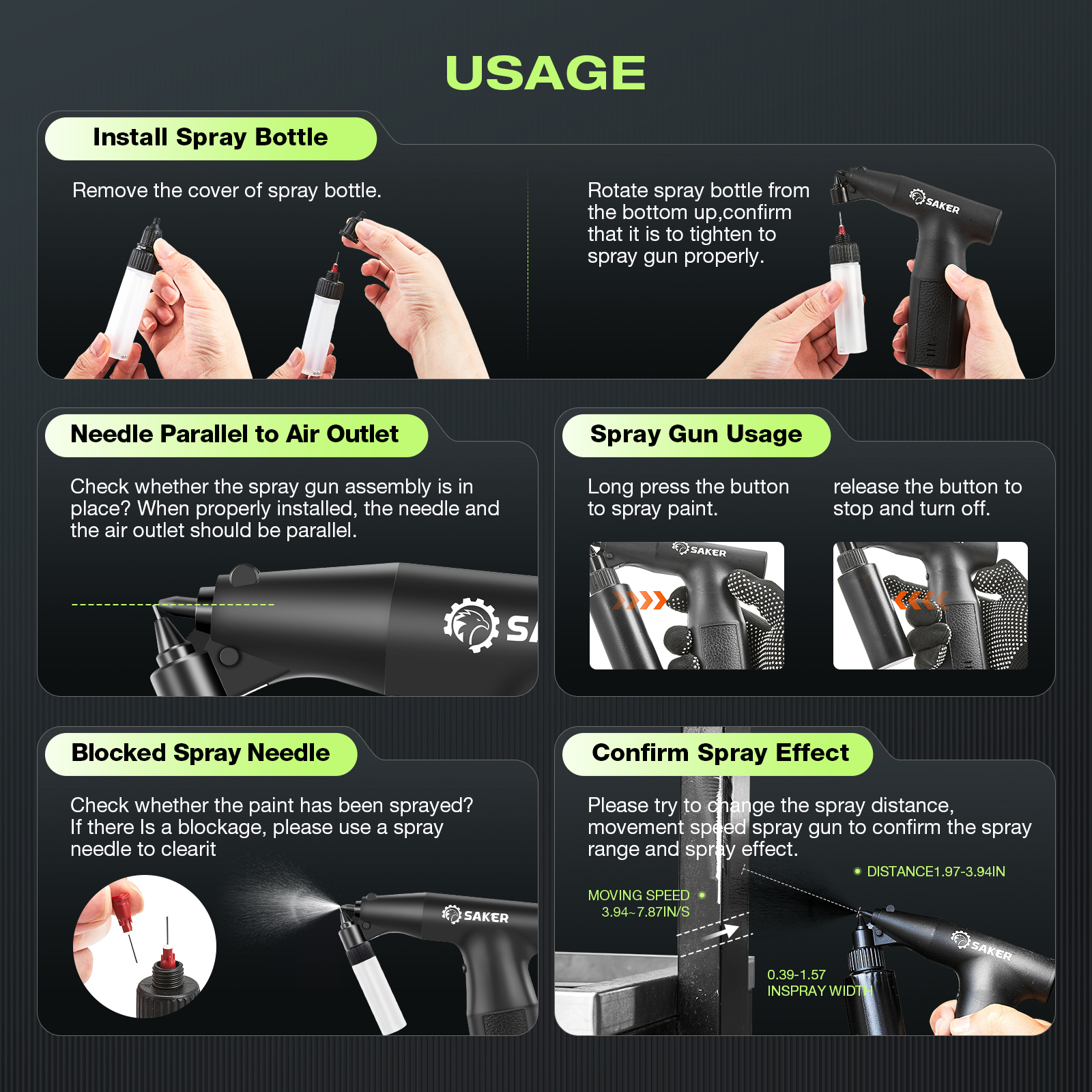 SAKER® Electric Spray Paint Gun