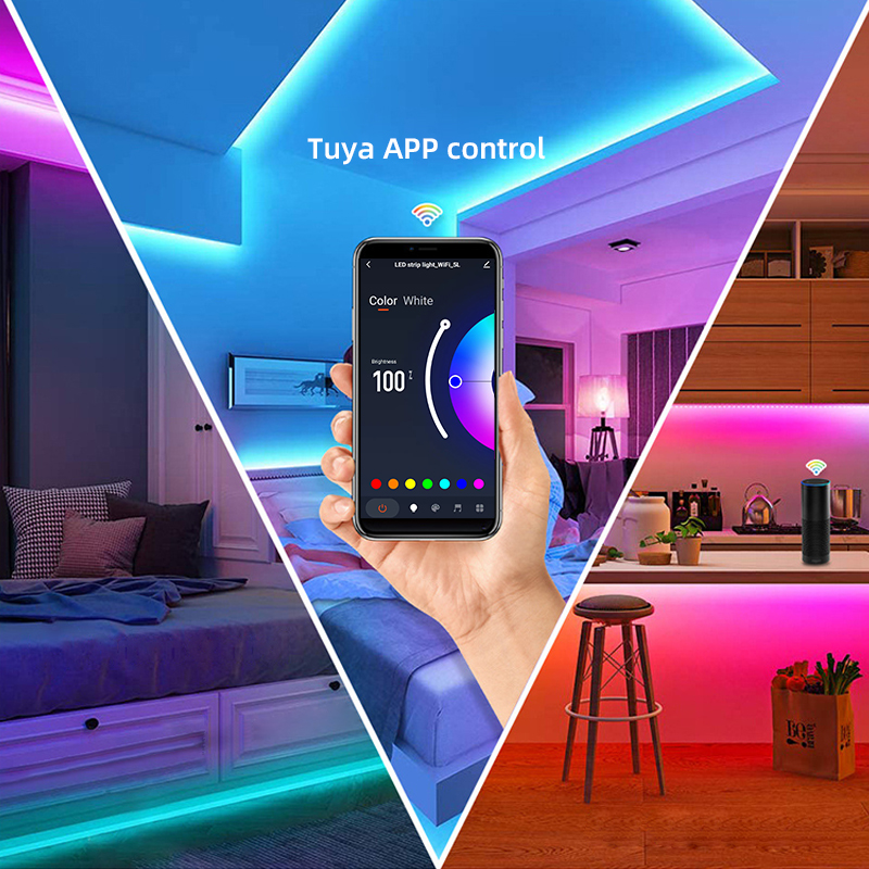 SMD COB LED strip WIFI bluetooth 2.4G wireless Tuya app control lights ...