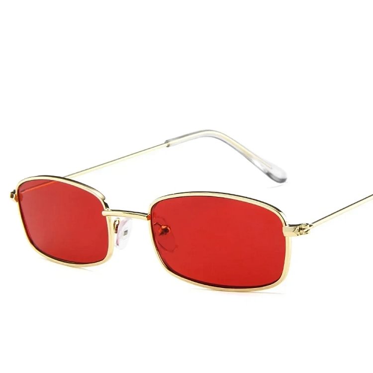 XaYbZc Unisex Small Retro Shades Rectangle Sunglasses Men Metal Frame ...