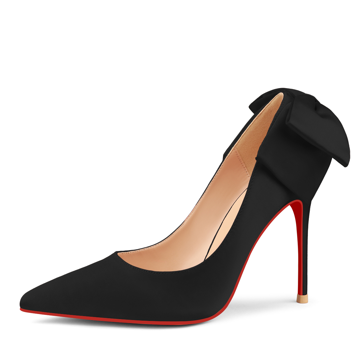 Damsel Silk Stiletto Heels Butterfly Pointed Toe Bridal Pumps