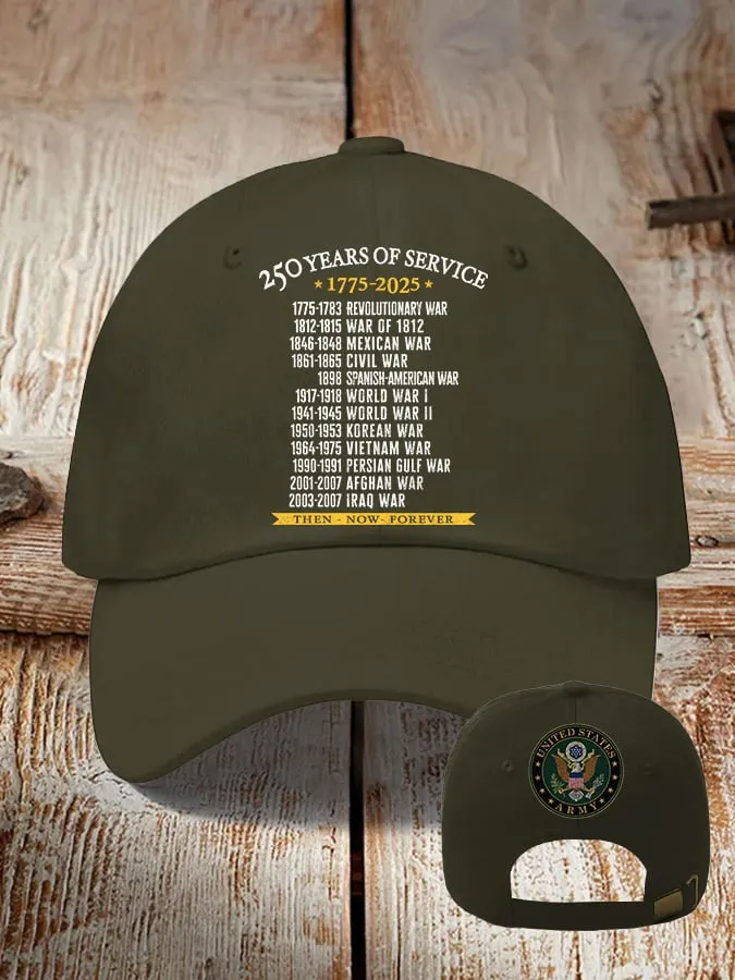 Retro Men's United States Army 250 Years Of Service 1775-2025 Then ...