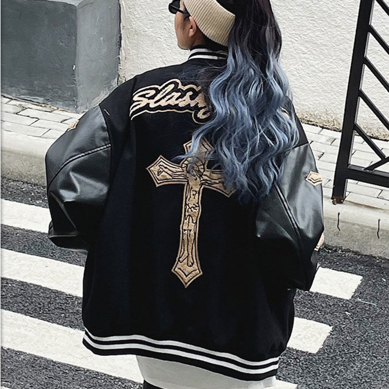 Churchf Hiphop Goth Varsity Bomber Cyber Y2k Jacket Female Spring ...