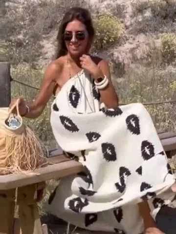 Women One Shoulder Strap Dress