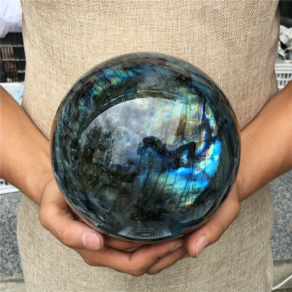 Natural Quartz Labradorite Ball Energy Stone Rainbow and Blue ...