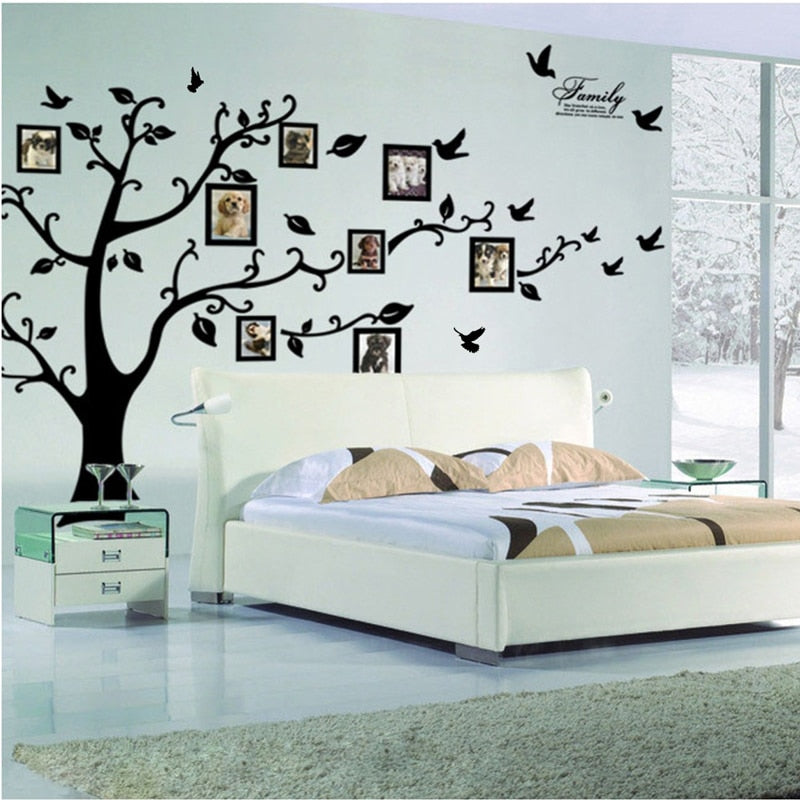 3D Sticker On The Wall Black Art Photo Frame Memory Tree Wall Stickers ...