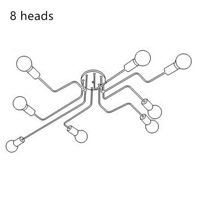 Modern Pendant Lights Hanging Vintage Multiple Rod Wrought Iron Ceiling ...