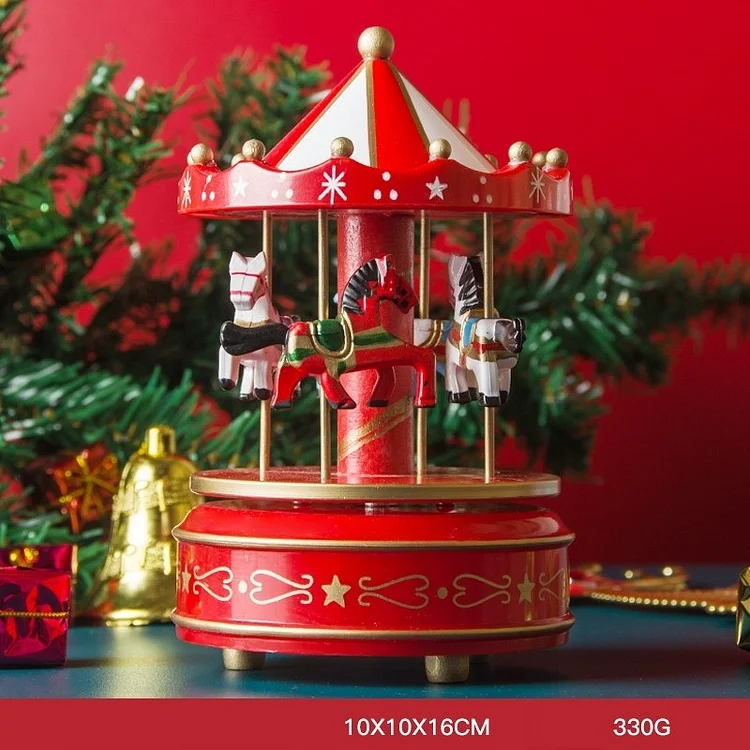 Wooden Carousel Musical Box Christmas Gift