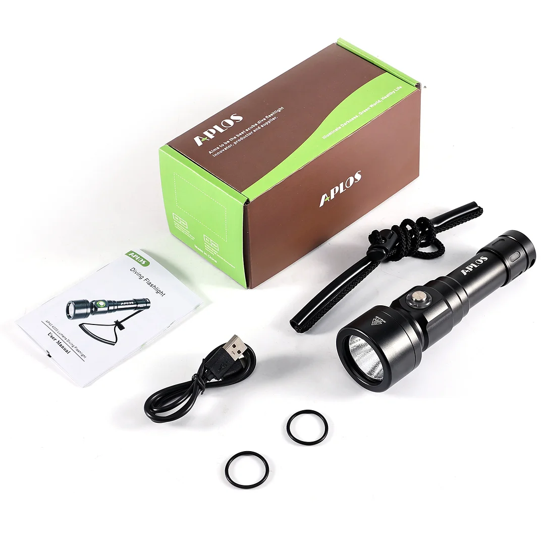 APLOS AP40 4000 Lumens Scuba Diving Flashlight XHP70 High Brightness ...