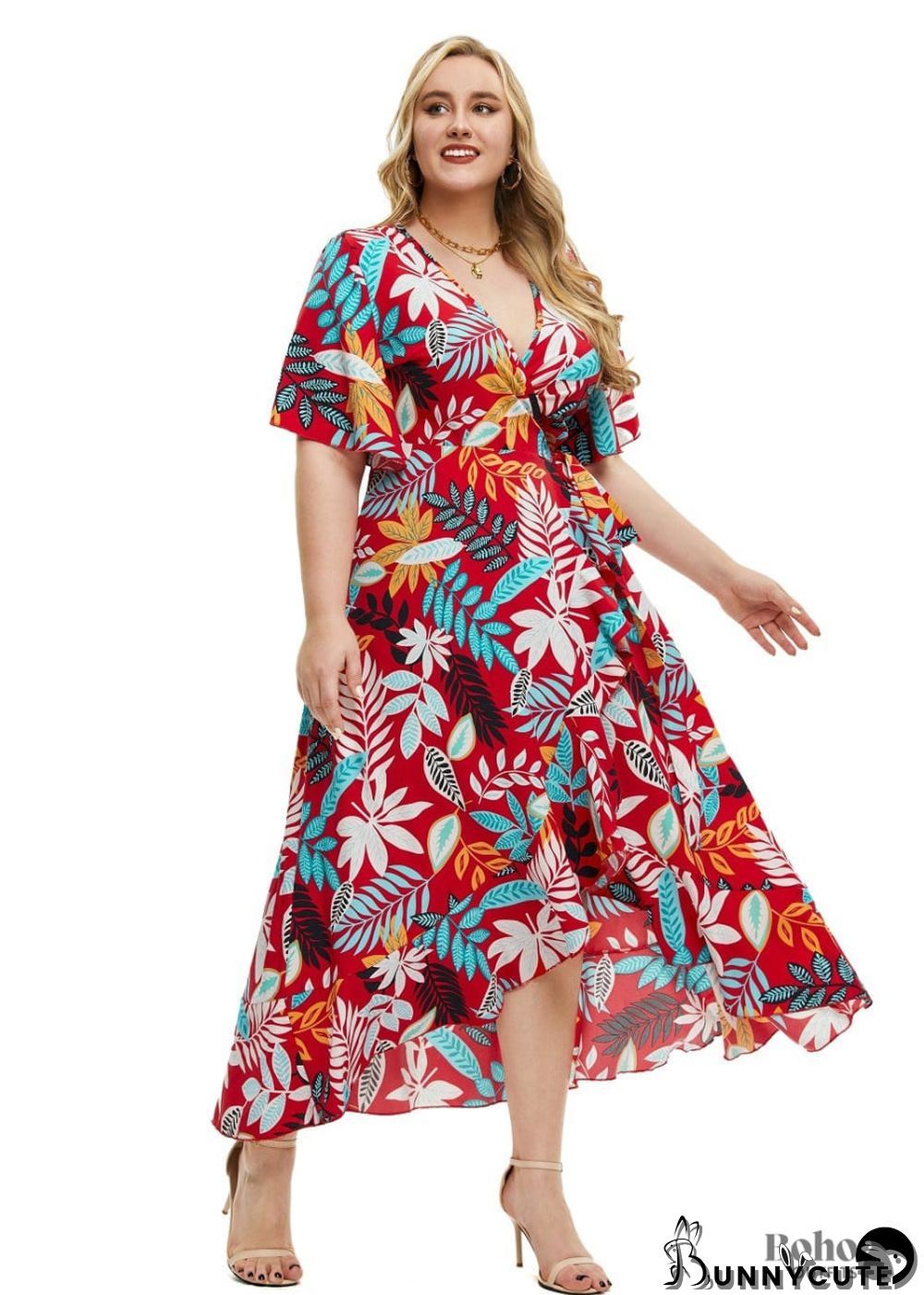 Plus Size Boho Wrap Maxi Dress Ryleigh