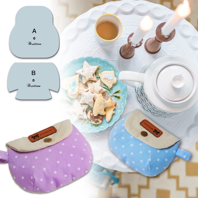 Easy Quilted Cute Pouch/Bag（2 PCS) - Instructions + Template Included