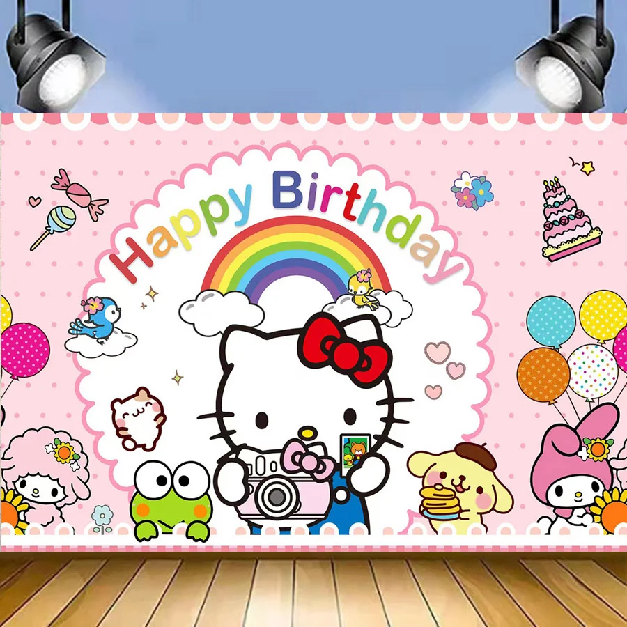 Shop Affordable Pink Hello Kitty Backdrop for Girls Birthday Party