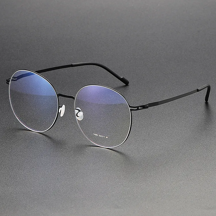 Germany Round Screwless Glasses Frame Men Women Ultralight Prescription ...