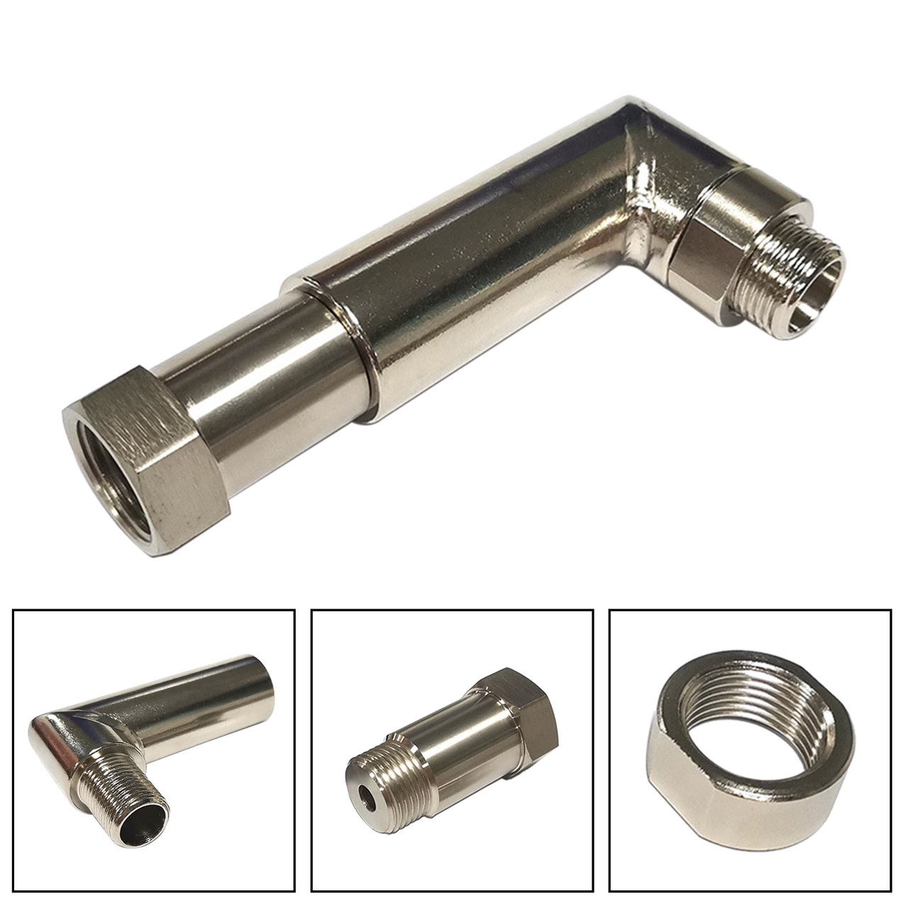 O2 Oxygen Spacer Sensor Angled Extender 90 Degree 02 Bung Extension M18 ...