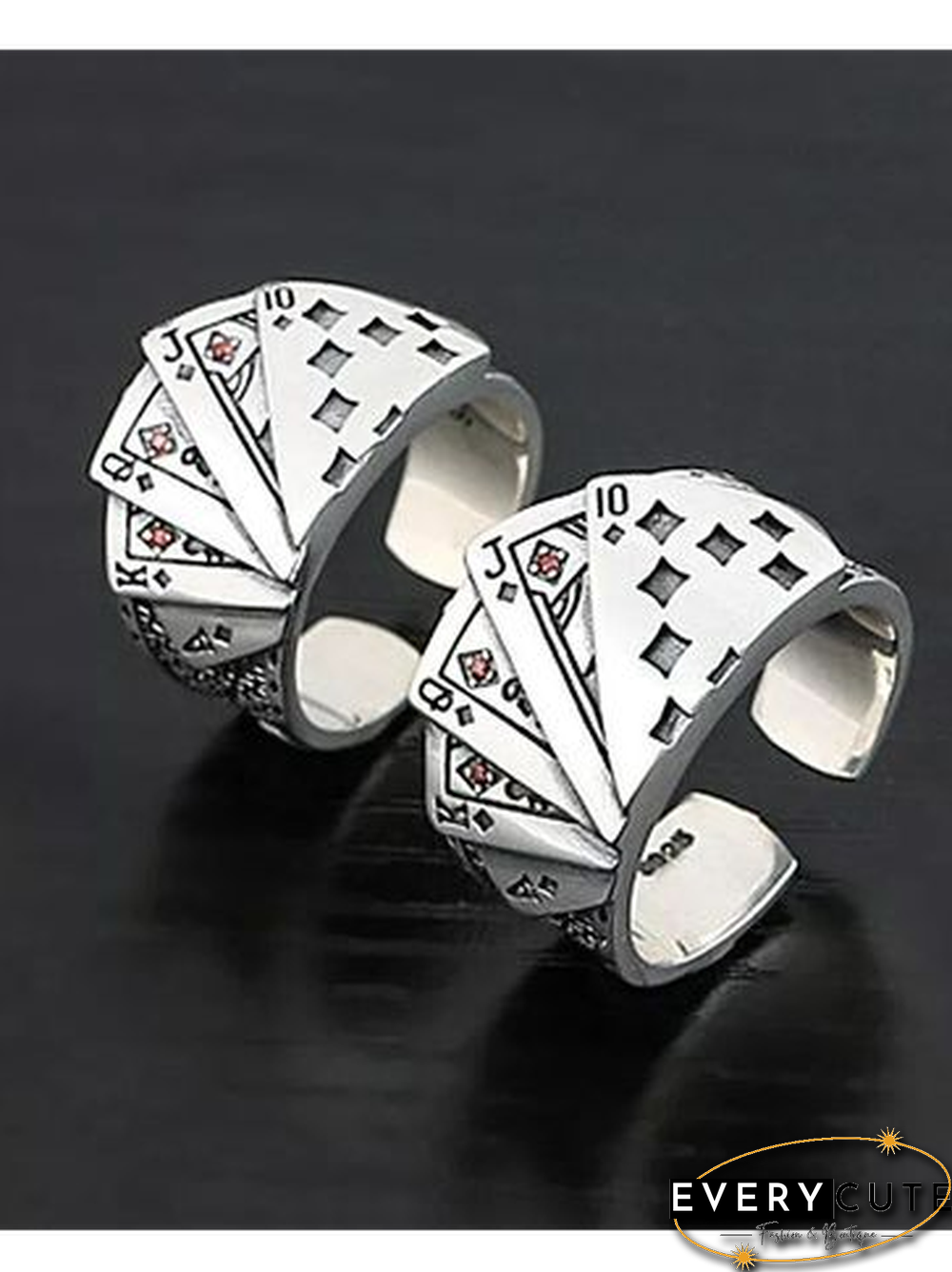 Men's and Women's Straight Flush Playing Card Ring