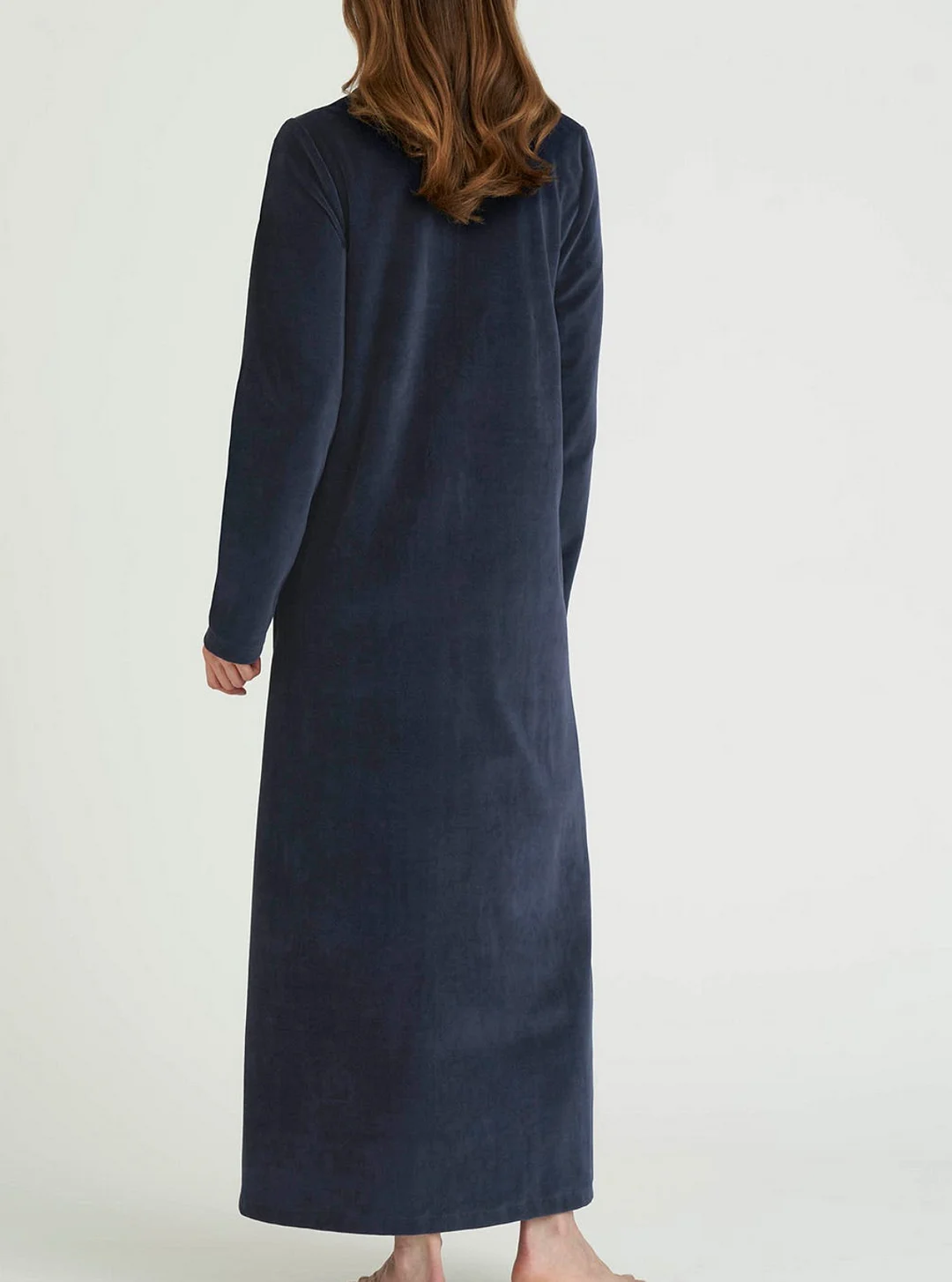 Navy Luxury cosy fleece Housecoat