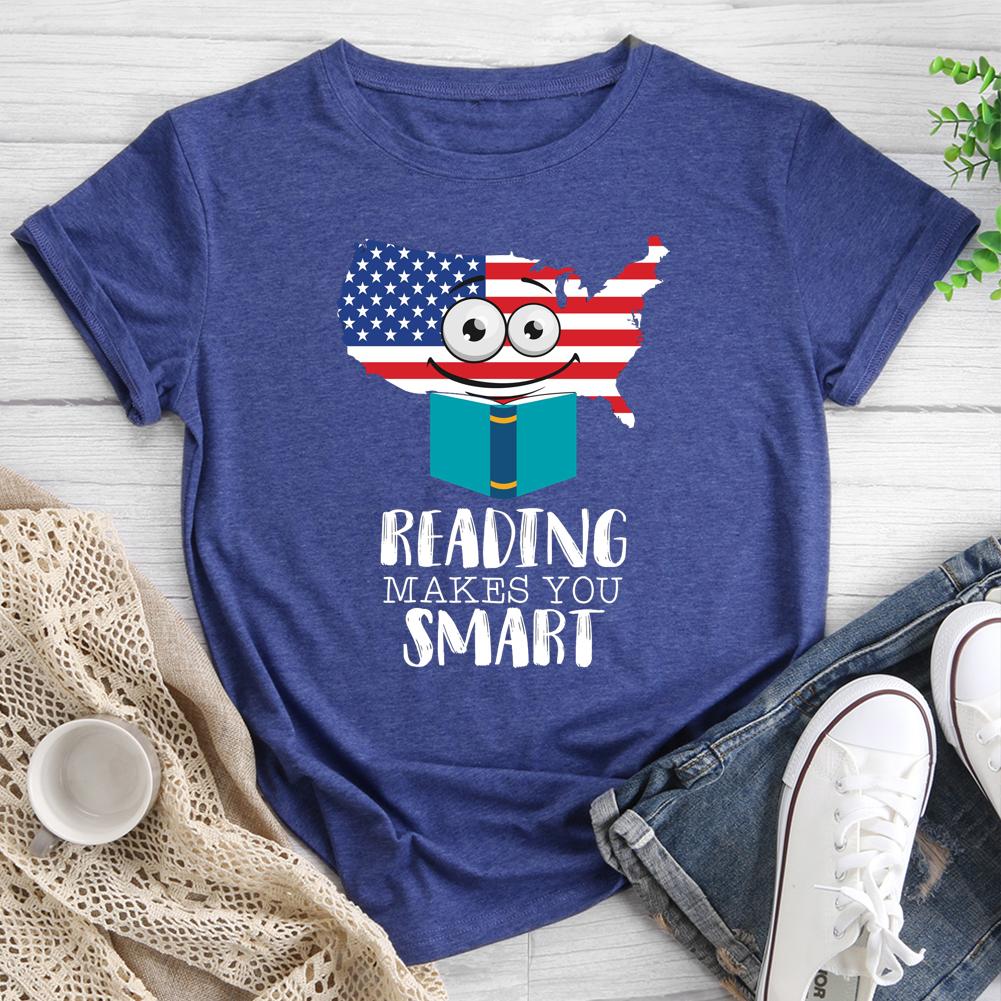 Reading Makes You Smart Round Neck T-shirt